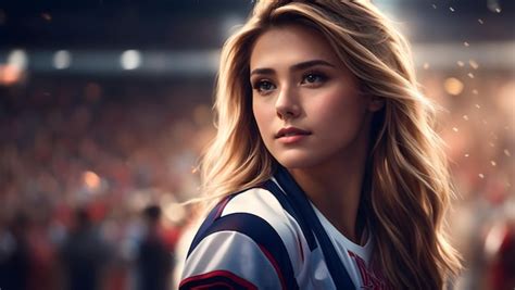 Premium Ai Image Portrait Beautiful Cheerleader In Stadium Ai Generative