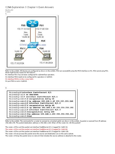 ccna exploration 3 chapter 6 exam answers may 9th 2010 by admin pdf