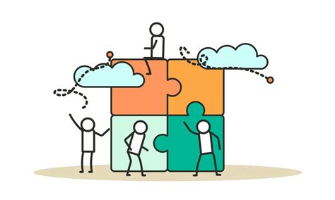 Puzzle Team Work Vector Illustration Concept Partner Partnership Teamwork Business People