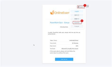 How To Personalize The Language Of Online Exam Ui Help Center Onlineexammaker
