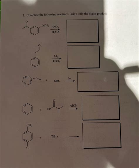Solved Complete the following reactions. Give only the major | Chegg.com