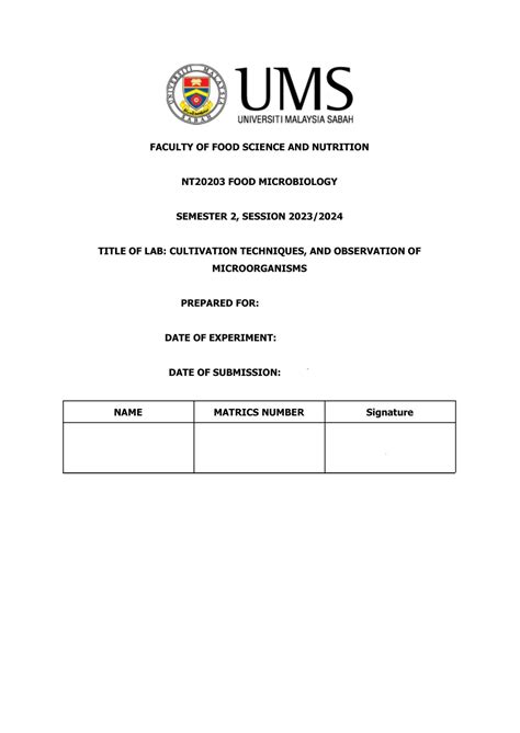 Cultivation Techniques And Observation Of Microorganisms Nt20203