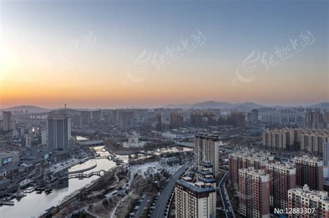 鸟瞰泰安滂河桥日落高清图片下载 红动中国