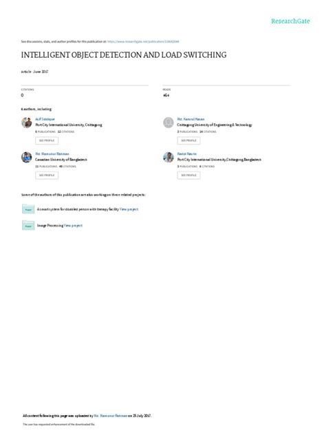 Intelligent Object Detection And Load Switching June 2017 Pdf Operational Amplifier