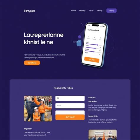 Landing Page Template With Smartphone Premium AI Generated Image