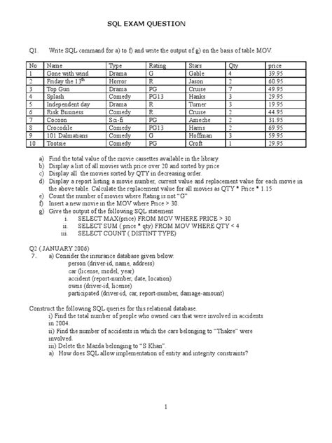 sql exam question pdf relational database sql