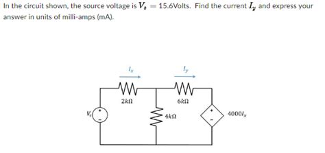 Solved In The Circuit Shown The Source Voltage Is Chegg Com