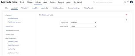 Hexnode App Logs Unified Endpoint Management Community Hexnode Connect