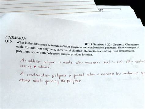 SOLVED CHEM 01B Q10 What Is The Difference Between Work Session 22