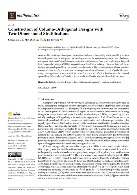 Pdf Construction Of Column Orthogonal Designs With Two Dimensional