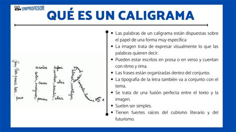 Qué es un CALIGRAMA para niños definición FÁCIL con EJEMPLOS