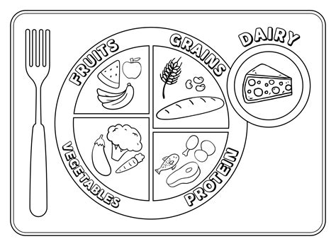 Myplate Food Groups Coloring Pages At Ebony Butters Blog