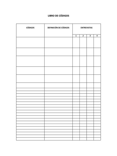 Tabla De Libro De Codigos Pdf
