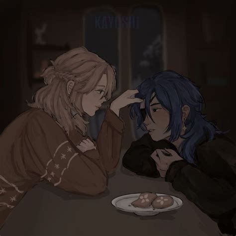 Kaeya X Albedo Icon Em 2024 Anime Engraçado Preguiça Anime
