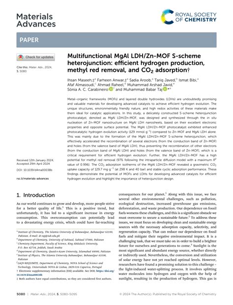 Pdf Multifunctional Mgal Ldhzn Mof S Scheme Heterojunction