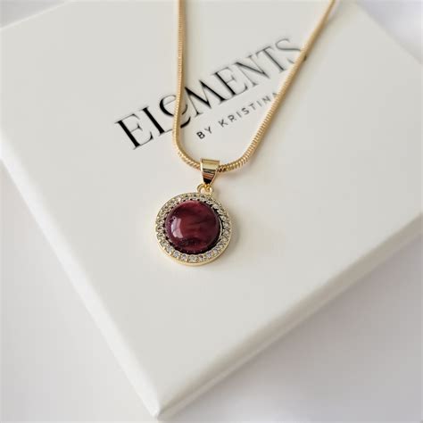 Red Amethyst Necklace Amethyst Jewelry Minimalist Gold Filled Chain
