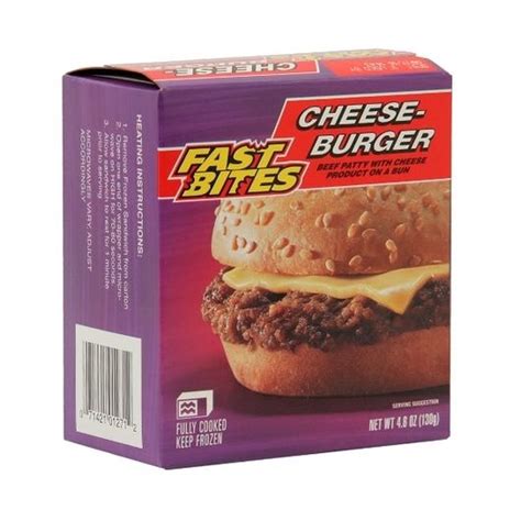 Fast Bites Frozen Snacks Food Convenient Cheeseburger With Bun