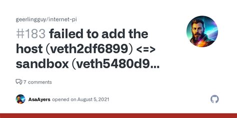 Failed To Add The Host Veth2df6899 Sandbox Veth5480d98 Pair
