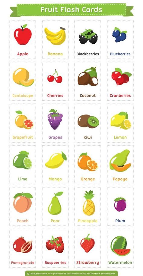 Free Printable Fruit Flash Cards Download Them In Pdf Format At