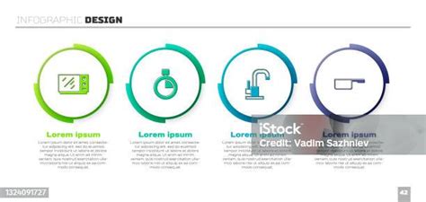 전자 레인지 스톱워치 수도꼭지 냄비를 설정합니다 비즈니스 인포그래픽 템플릿입니다 벡터 가정 생활에 대한 스톡 벡터 아트 및 기타 이미지 Istock