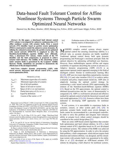 Pdf Data Based Fault Tolerant Control For Affine Nonlinear Systems