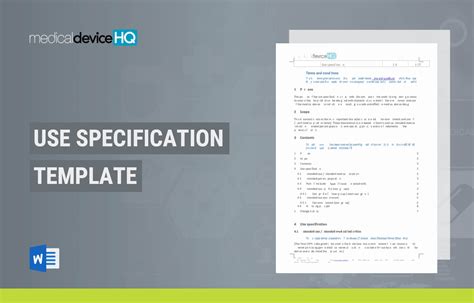 Use Specification Template IEC Medical Device Template Medical Device HQ