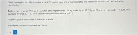 Solved The Following Is A Set Of Hypotheses Some Chegg Com