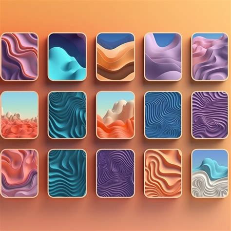 Premium Ai Image A Set Of Nine Different Colored Abstract Shapes
