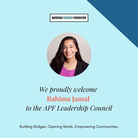 Rahima Jamal On Linkedin Thrilled To Share That Ive Joined The American Pakistan Foundations…