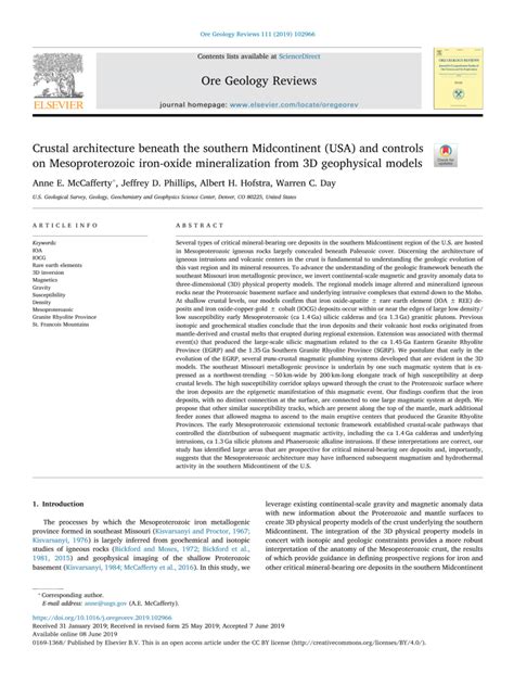 Pdf Crustal Architecture Beneath The Southern Midcontinent Usa And Controls On