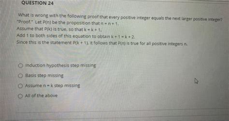 solved question 24 what is wrong with the following proof