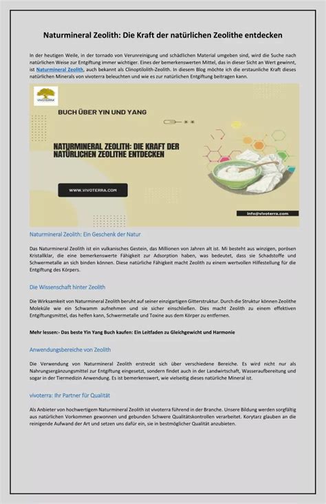 PPT Naturmineral Zeolith Kraft der natürlichen Zeolithe entdecken