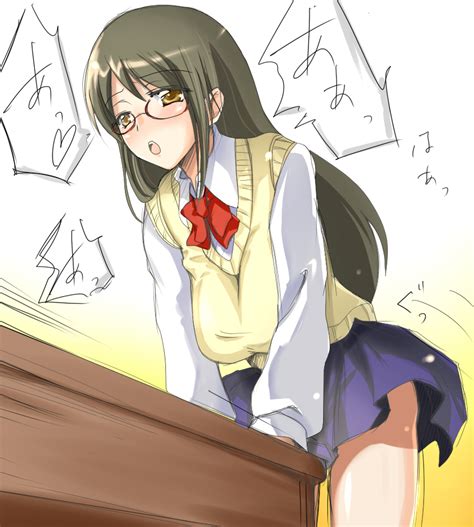 Rule 34 Black Hair Brown Eyes Crotch Rub Fesuta Glasses Masturbation