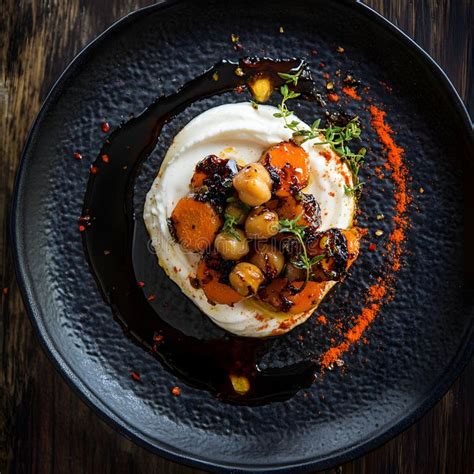 Charred Roasted Carrots And Spiced Chickpeas A Swirl Of Cream Cheese