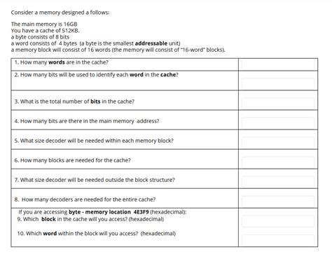 Solved Consider A Memory Designed A Follows The Main Memory Chegg Com