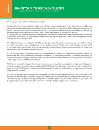 AIPMST Secondary Information Brochure PDF