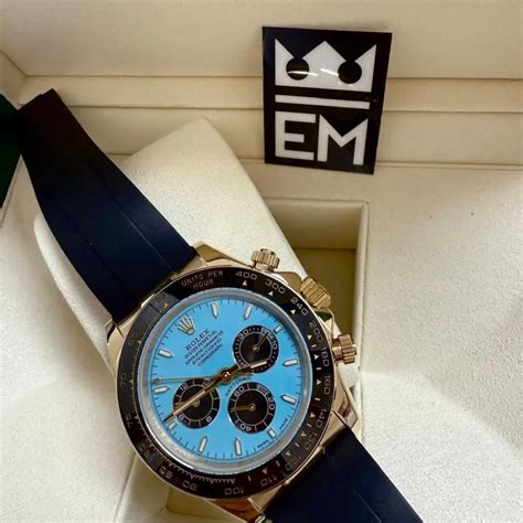 Rolex Daytona 126518 Yg Yellow Gold Turquoise Blue Dial Noble