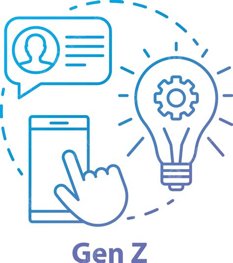 Blue Icon Representing Gen Z Age Group And Digital Innovation Vector