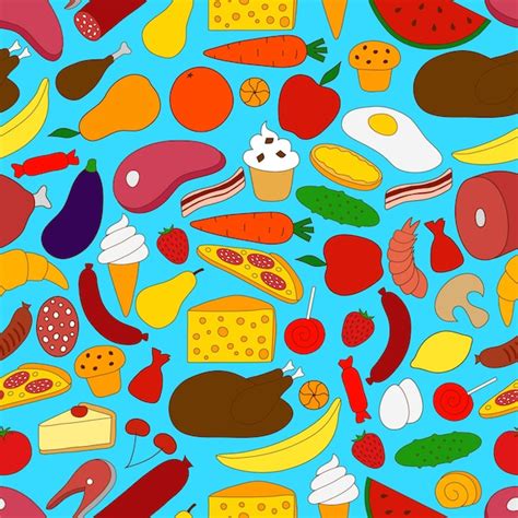 Premium Vector Products Food Seamless Pattern