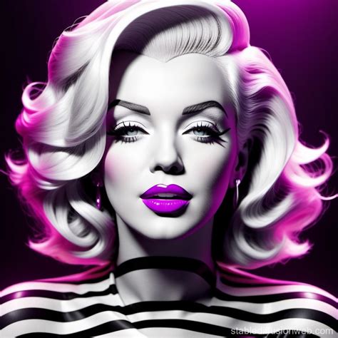 Marilyn Monroes Striped Face Cover Stable Diffusion 在线