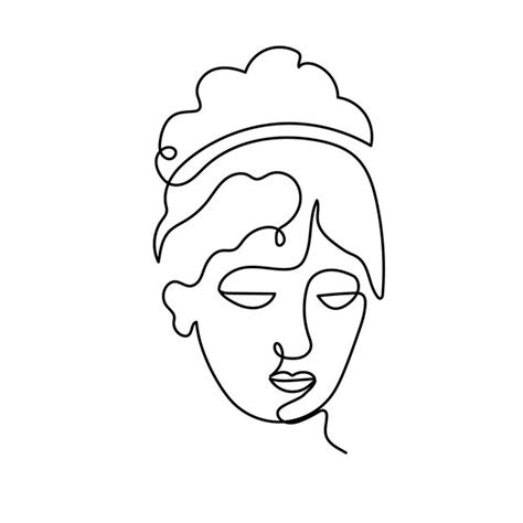Premium Vector Face Woman Art Continuous Line Logo Beauty Girl Face