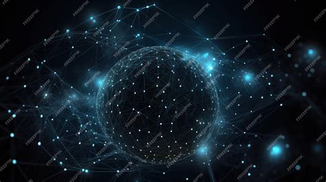 Premium Ai Image Futuristic Interconnected Dots Abstract Representation Of Large Language