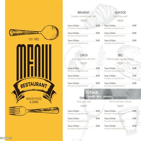레스토랑 메뉴 디자인입니다 바 레스토랑 커피 하우스 카페에 대 한 벡터 메뉴 브로슈어 서식 파일 그릇에 대한 스톡 벡터 아트 및 기타 이미지 Istock
