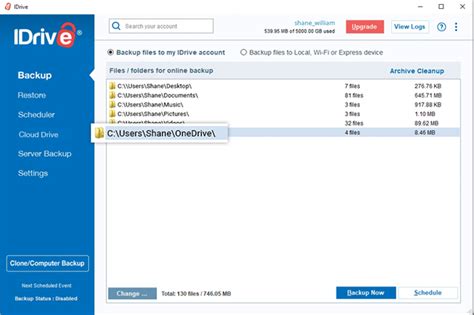 Questions On OneDrive Backup IDrive