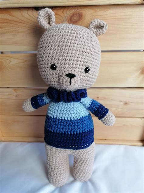 Szydełkowa maskotka MIŚ Handmade 12870094138 Allegro pl