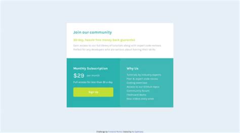 Frontend Mentor Single Price Grid Component Master With Tailwind Coding Challenge Solution
