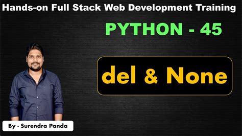 🙋‍♂️ Del And None In Python Python By Surendra Youtube