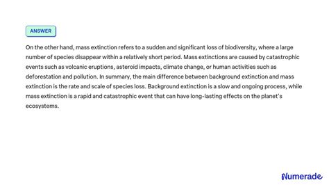 Solved What Is The Difference Between Background Extinction And Mass