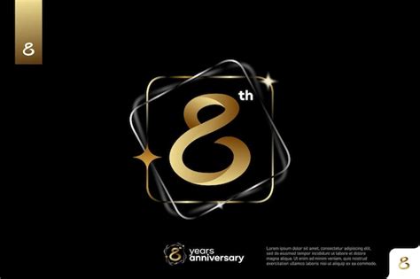 Création Dicône De Logo Numéro 8 En Or Sur Fond Noir Logo 8e