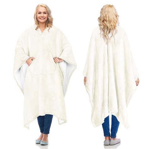 Catalonia Sherpa Wearable Blanket Poncho For Adult Women Men Wrap